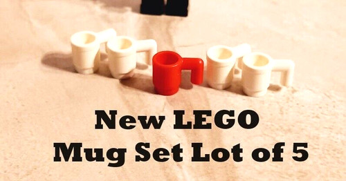 New LEGO Coffee Mug Long Handle Lot of 4 White 1 Red Kitchen Waldo Fun ...