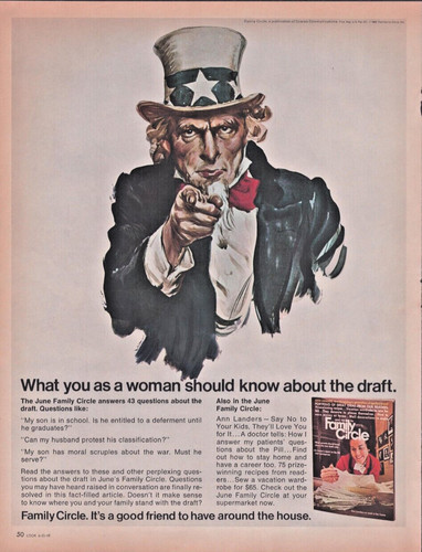 1968 Print Ad Family Circle Magazine Uncle Sam What a Woman Should Know ...