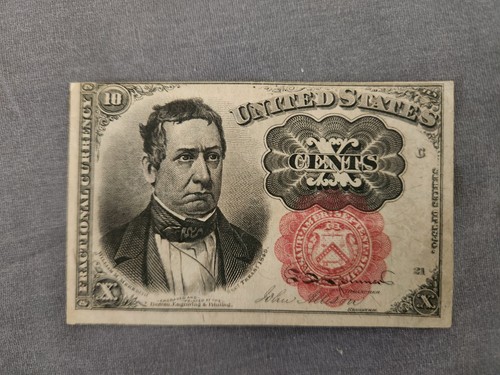 1874 10 Ten Cent Fractional Currency Paper Bill Columbian Bank Note Co ...