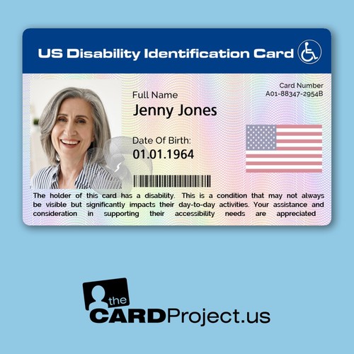 US Disability Identity Card - Single-Sided Photo ID for Accessibility ...