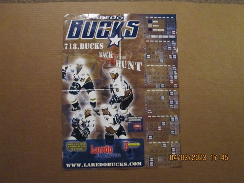 CHL Laredo Bucks Vintage Defunct SGA Back In The Hunt Schedule Hockey ...