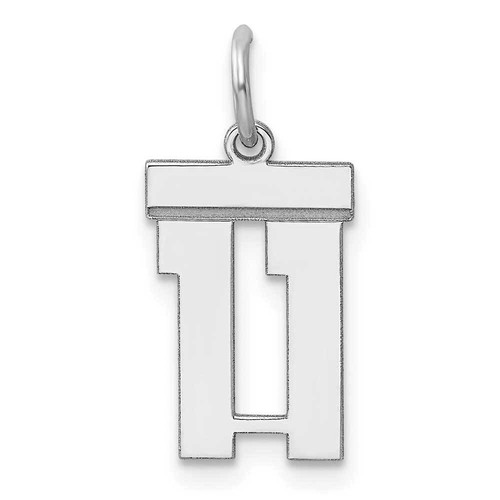 Sterling Silver Rhodium-plated Small Polished Number 11 Charm 0.4 x 0.8 ...