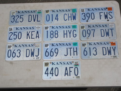 Bulk Lot of 10 Kansas Seal License Plate Plates Embossed KS - Lot 613 ...