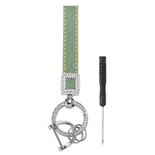 Leather Car Keychains, Microfiber Leather Bling Wristlet Keychains ...