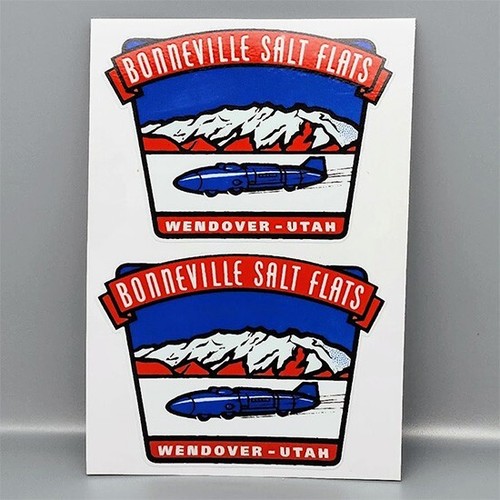 Pair of BONNEVILLE SALT FLATS Vintage Style DECALS, Vinyl STICKERS ...