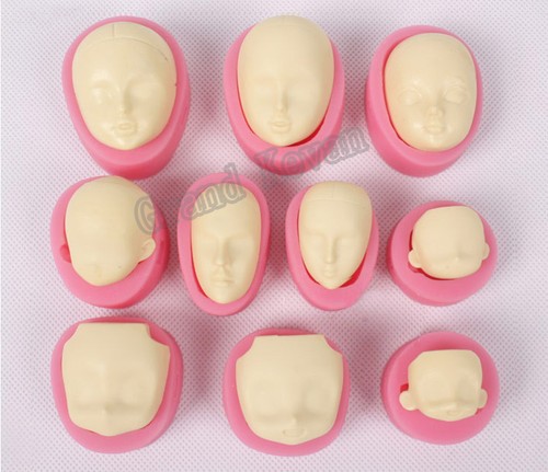 10pcs Cute Cartoon Face Silicone Fondant Mold Cake Decor Sugarcraft ...