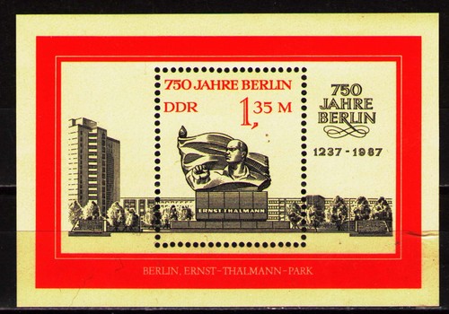 DDR 1987 Sc2637 MiBlk89 1 SS mnh City of Berlin, 750th anniv.-Thalmann ...
