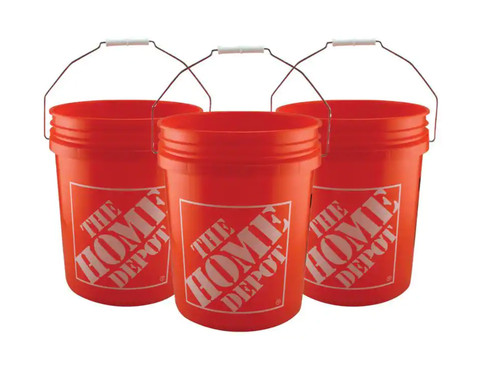 5 GALLON All Purpose Plastic Buckets Homer Pails Paint Utility Job 3 ...