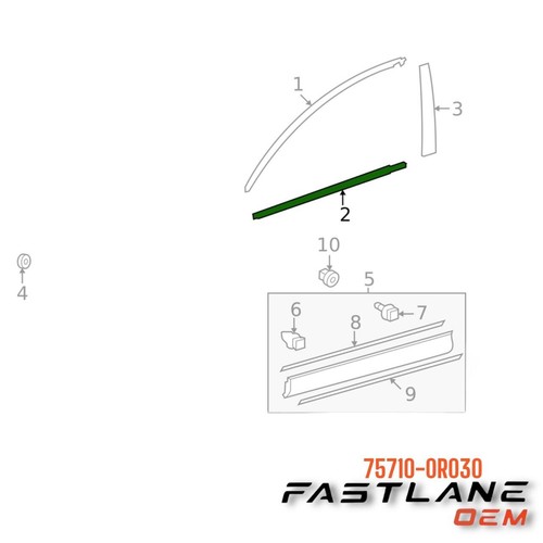 Toyota 757100R030 Genuine OEM Belt Molding for sale online | eBay