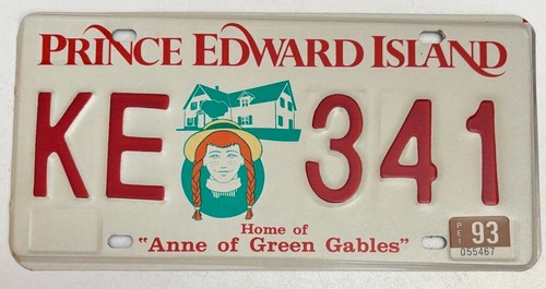 Prince Edward Island 1993 ANNE OF GREEN GABLES GRAPHIC License Plate ...