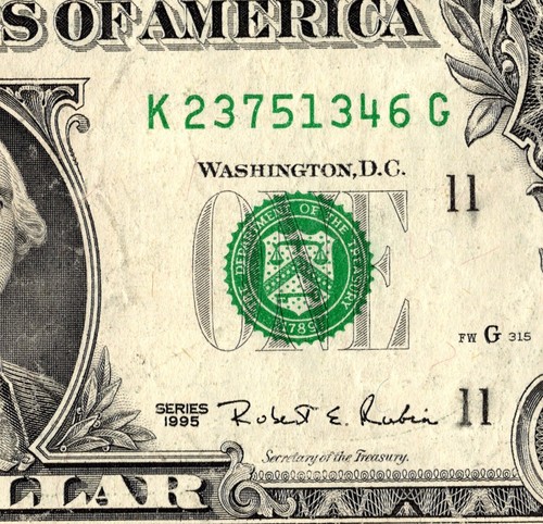 Old Note Series 1995 One Dollar bill K2375146G | eBay