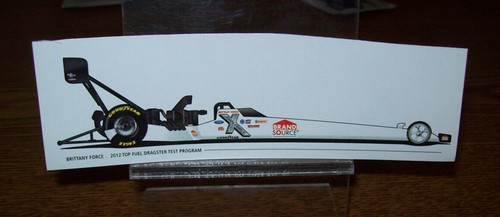BRITTANY FORCE 2012 TOP FUEL DRAGSTER TEST PROGRAM NHRA 6X2 STICKER ...