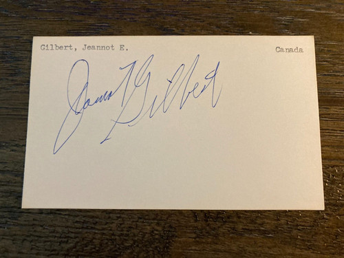 Jeannot Gilbert Boston Bruins signed autographed Hockey 3x5 index card ...