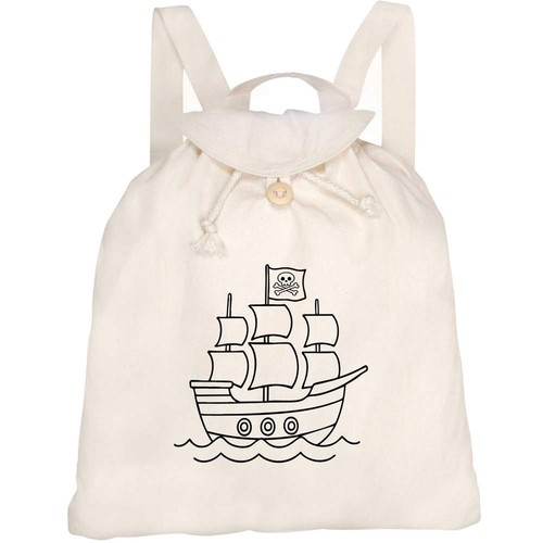'Pirate Ship' Canvas Rucksack / Backpack (RK00042667) | eBay UK