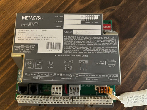 Johnson Controls Metasys AS-UNT141-1 Rev. G N2 Controller | eBay