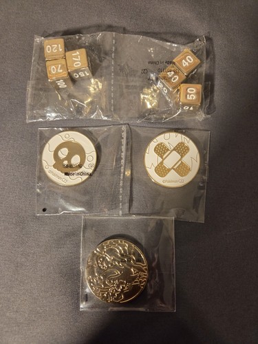 Pokemon TCG - Zacian Gold Ultra Premium Metal Dice & Coins Sword ...