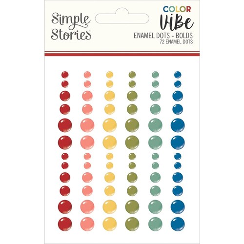 Color Vibe Enamel Dots Embellishments 72/Pkg-Bolds - 3 Pack | eBay
