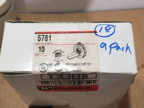 9 packs of 2, QTY:18 Wiremold 5781 Galvanized Steel Box Connector 1/2 ...