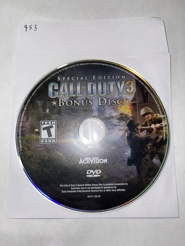 Call of Duty 3 Special Edition Bonus Disc PS2 Sony PlayStation 2 Disc ...