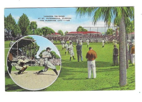 1935 NEW YORK YANKEES SPRING TRAINING POSTCARD-LOU GEHRIG PHOTO INSET ...