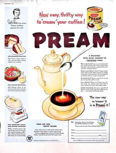 Original 1954 Pream Coffee Ad: New easy thrifty way to cream coffee | eBay
