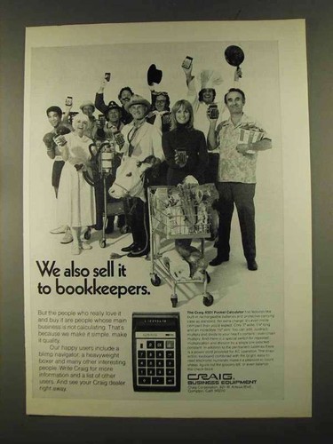 1972 Craig 4501 Pocket Calculator Ad - To Bookkeepers | eBay