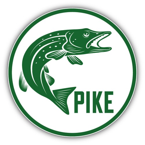 Pike Fishing Emblem Car Bumper Sticker Decal | eBay