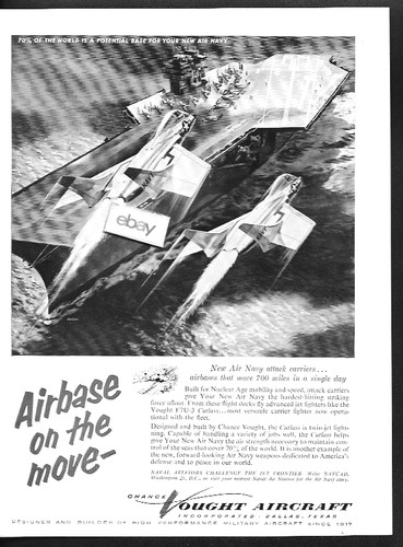 CHANCE VOUGHT AIRCRAFT 1956 US NAVY F7U-3 CUTLASS AIRBASE ON THE MOVE ...