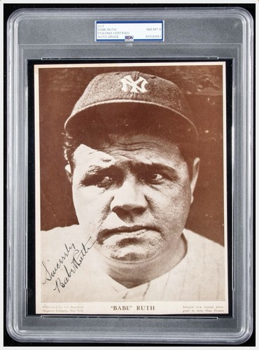Babe Ruth Signed Baseball Magazine Company Photo PSA/DNA Encapsulated ...