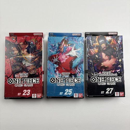 Lot of One Piece Card Game Starter Deck Set ST23 ST25 ST27 Shanks Buggy ...