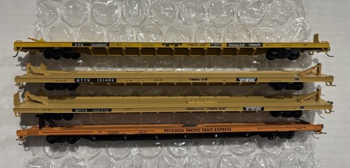 HO Scale Lot of 4 Athearn TOFC Piggyback Flat Cars TTX Pacific Fruit ...