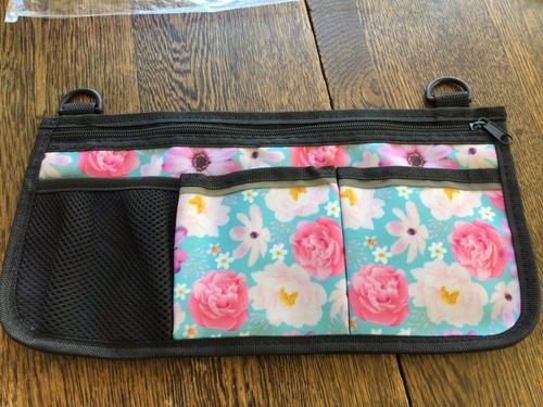 Wheelchair Side Bag, pretty floral Armrest Storage 5 side pockets+ 1 ...