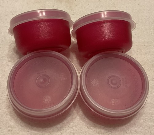 Tupperware Smidgets Sparkly Dark Pink With Sheer Seals Set of 4 New! | eBay