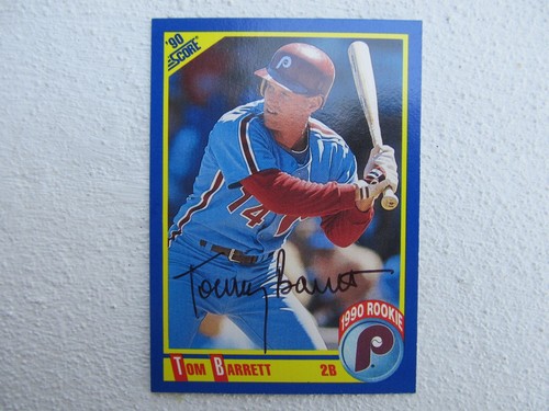 Phillies Tom Barrett Signed Autographed 1990 Score Rookie Mint | eBay