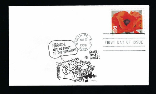 Larry Pickering signed cover w/Sketch Cartoonist noted Political ...