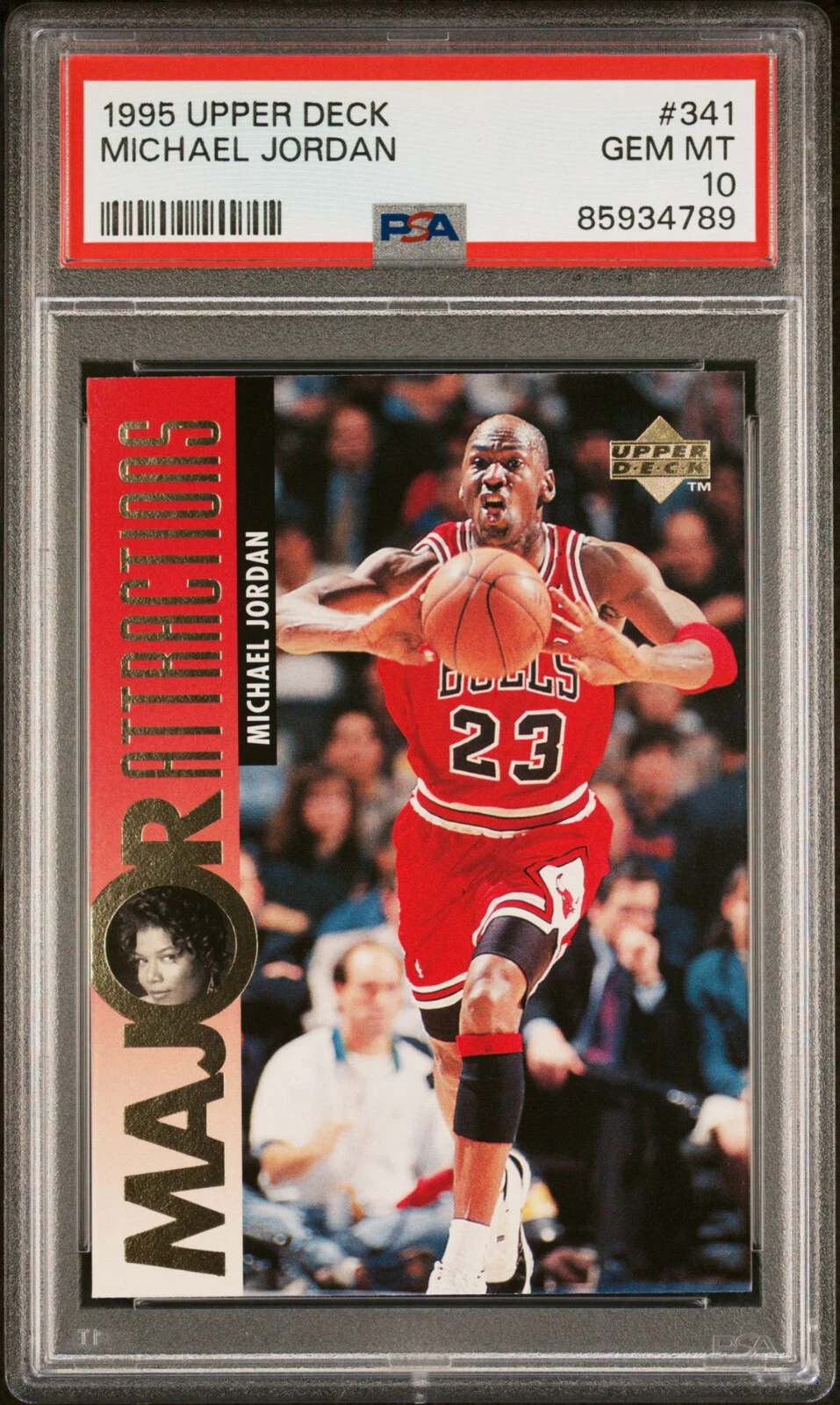 Michael Jordan 1995 Upper Deck #341 Major Attractions (w/Q. Latifah ...