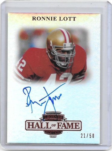 RONNIE LOTT 2012 PRESSPASS LEGENDS HALL OF FAME RED CERTIFIED AUTOGRAPH ...