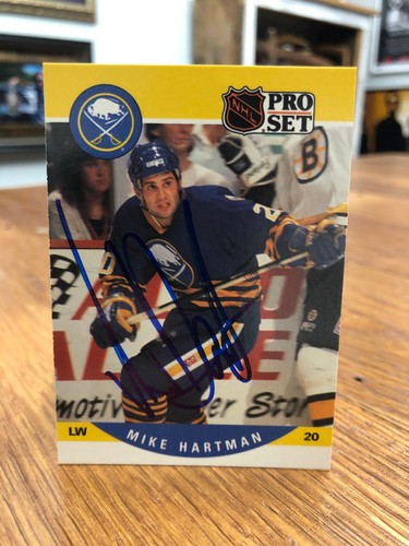 1990-91 PRO SET #414 MIKE HARTMAN SIGNED AUTOGRAPHED CARD B | eBay
