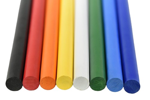9 x ABS Colored Machine Grade Plastic 1" dia x 6" long Round Bars Rods ...