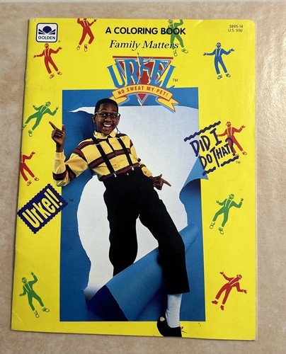 Vintage GOLDEN Coloring Book Steve Urkel Family Matters 1992 Good ...