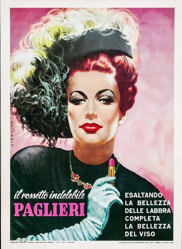 PAGLIERI ROSSETO Vintage 1951 Italian advertising poster B MOLTRASIO NM ...