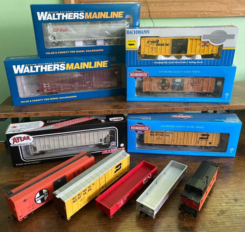 HO Scale Train Cars Freight Railcars Rolling Stock Boxcar, Hopper ...