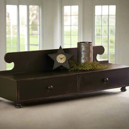 Primitive Aged Black Counter Shelf Vintage Look Farmhouse Rustic ...