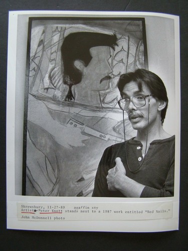 Glossy Press Photo 1989 Artist Peter Knott Stands Next to a 1987 Work ...