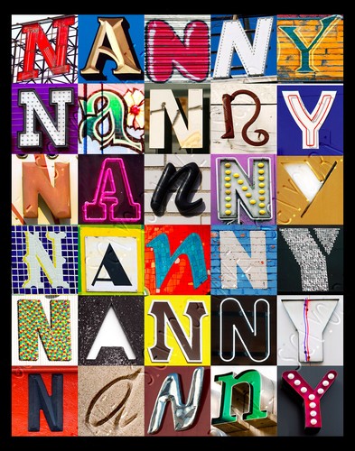 NANNY Name Poster featuring photos of actual sign letters | eBay