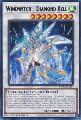 Yugioh! Windwitch - Diamond Bell - MP22-EN023 - Rare - 1st Edition Near ...