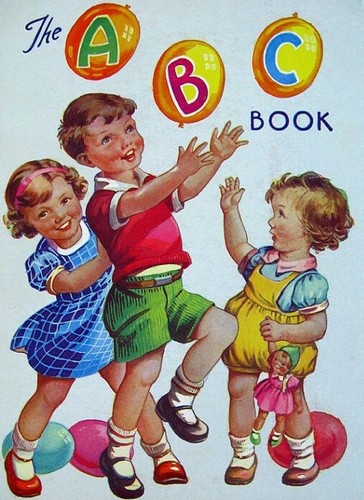 Set of TWO 5x7 Vintage Retro ABC Book Handmade COTTON FABRIC Blocks | eBay