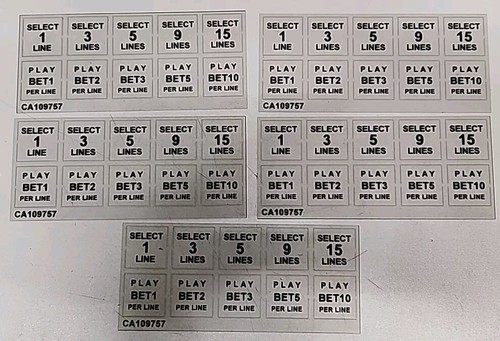 Set of 5 WMS LOL Button Legend Inserts CA109757 10 legends Per Sheet ...