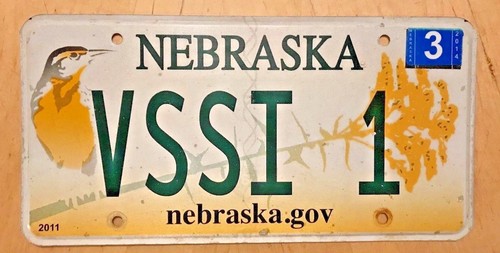 NEBRASKA GRAPHIC BIRD VANITY LICENSE PLATE " VSSI 1 " STAFFING SERVICES ...
