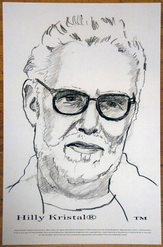 Hilly Kristal, creator of CBGB, poster from original drawing by D. Blau ...